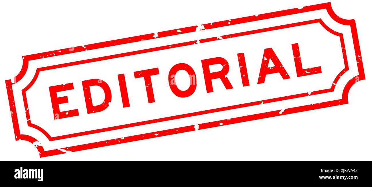 Grunge red editorial word rubber seal stamp on white background Stock ...