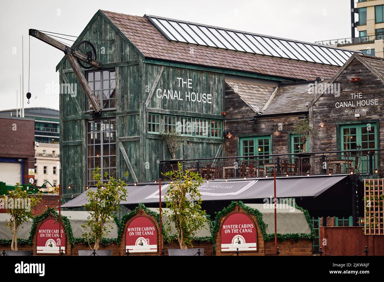A closeup of restaurants at Mailbox, Birmingham, UK Stock Photo - Alamy