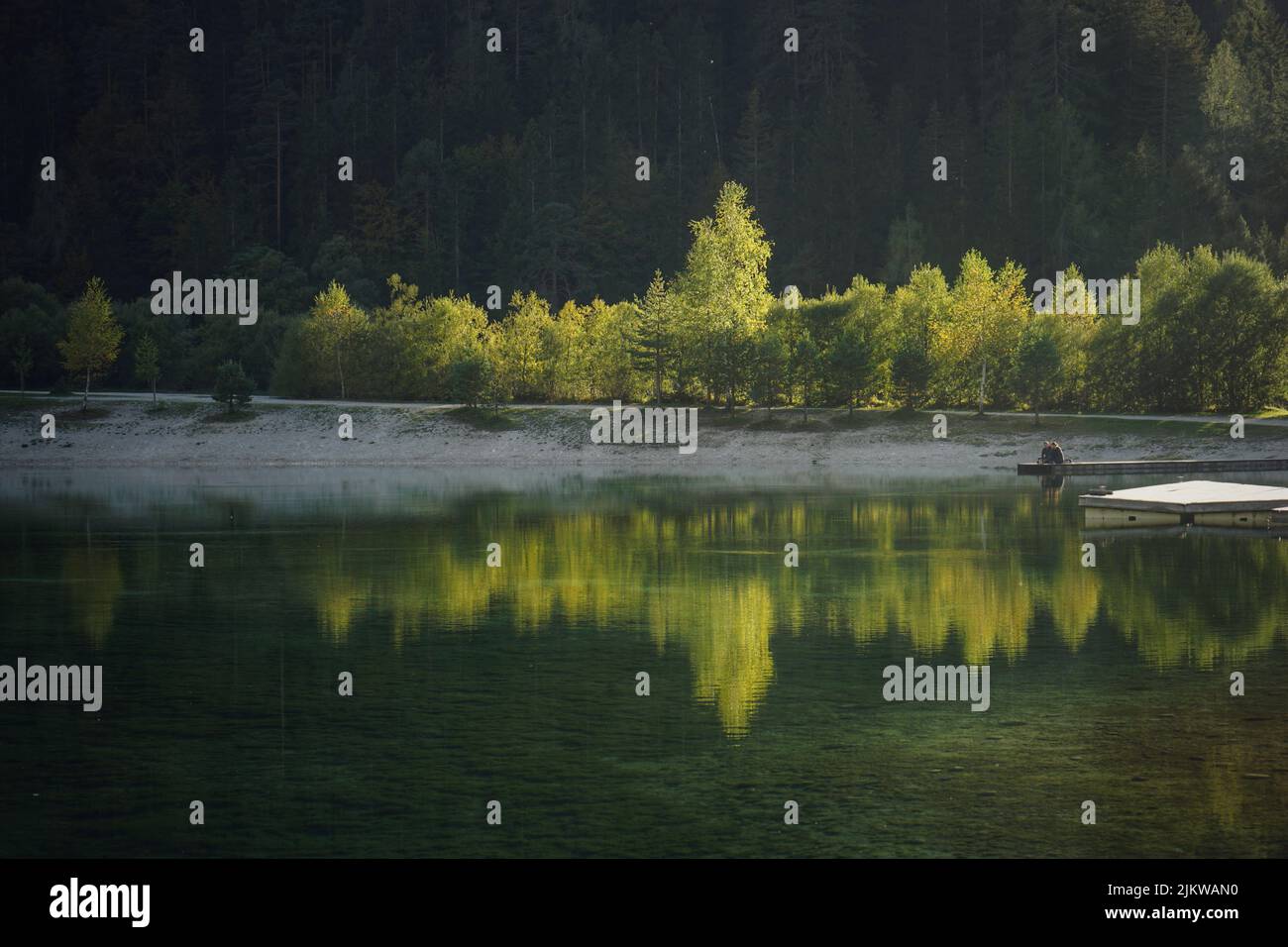Beautiful shot lake surrounded mountains hi-res stock photography and ...