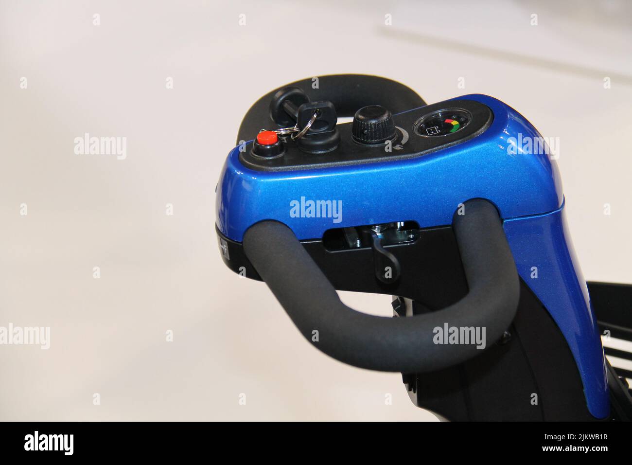 The Controls and Steering of an Electric Mobility Scooter Stock Photo ...