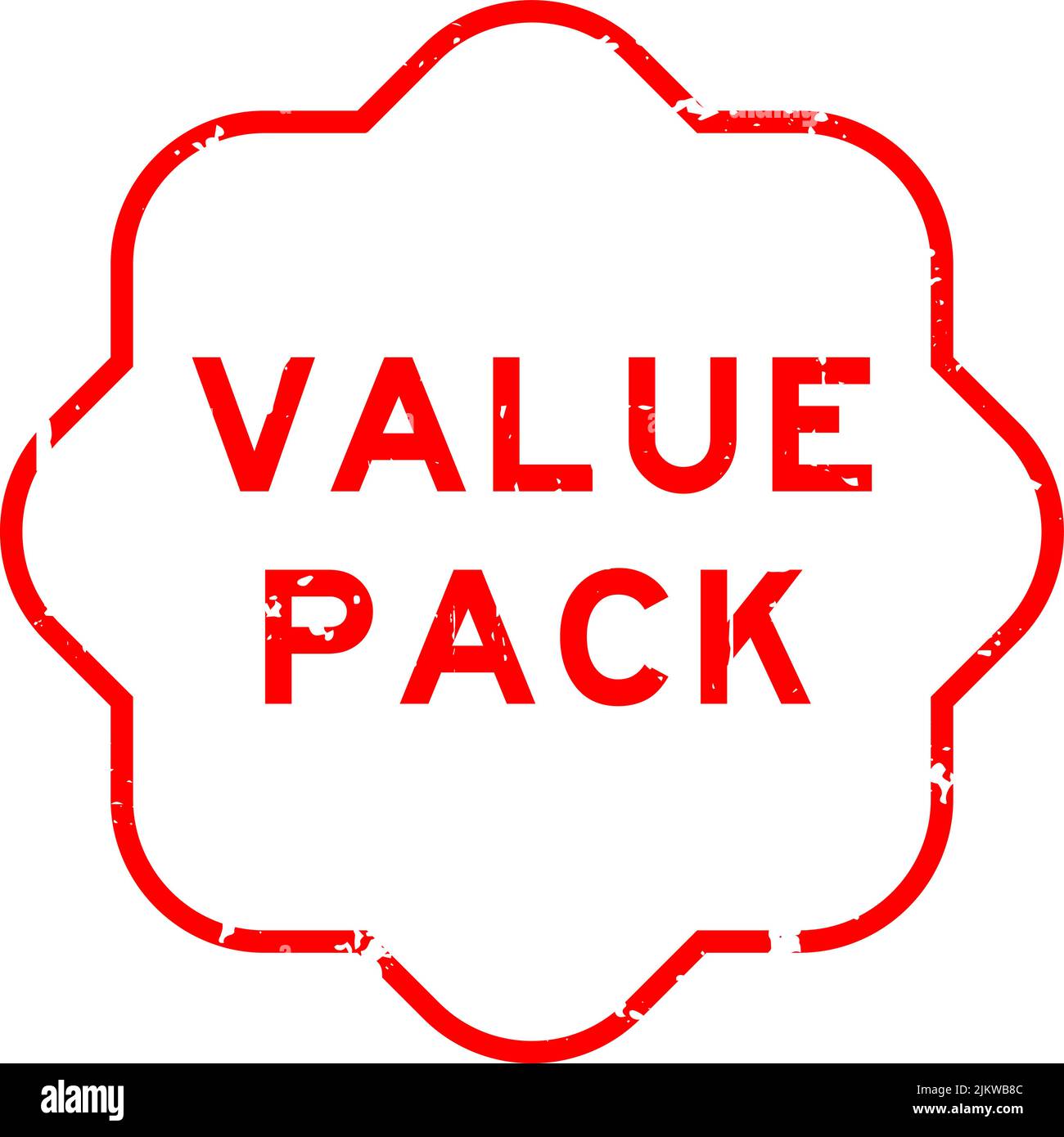 Grunge red value pack word rubber seal stamp on white ckground Stock ...