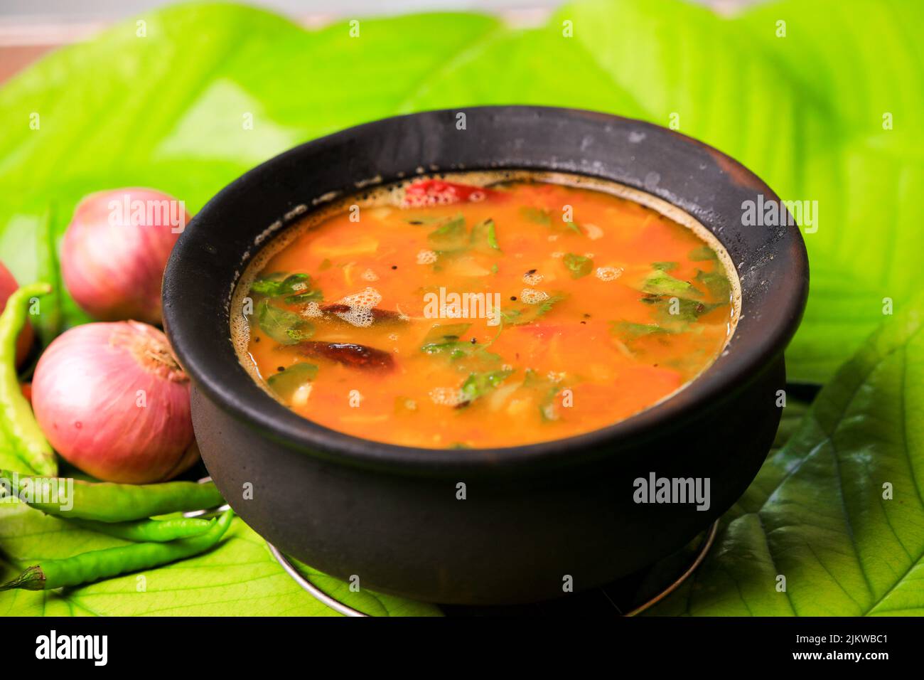 andhra famous rasam sambaar dish Stock Photo - Alamy