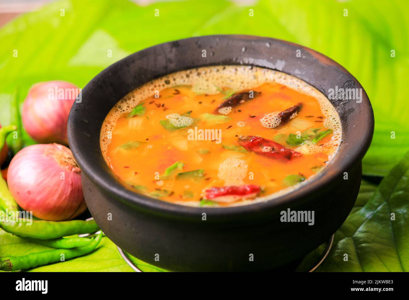 andhra famous rasam sambaar dish Stock Photo - Alamy