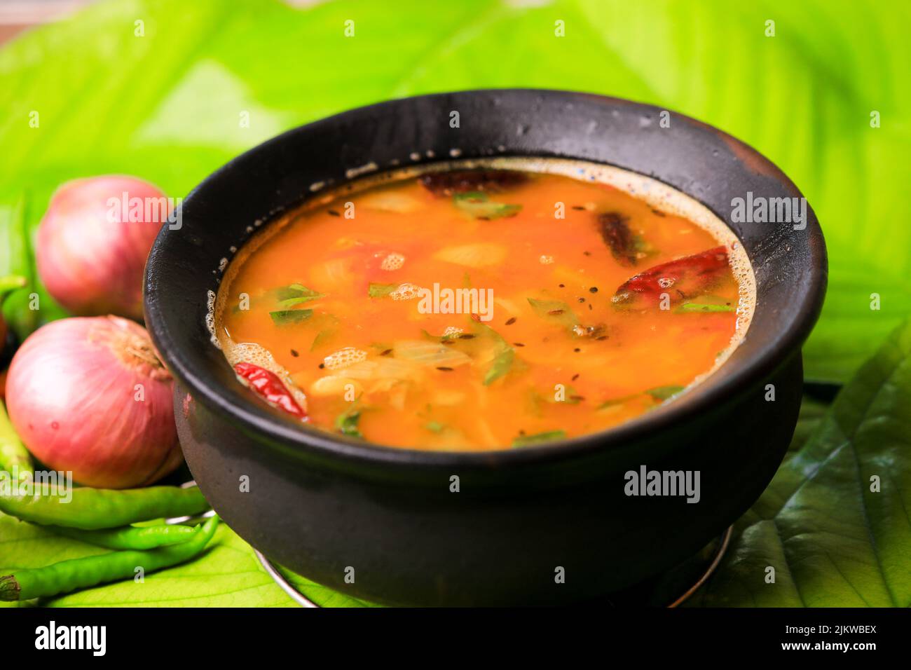 andhra famous rasam sambaar dish Stock Photo - Alamy