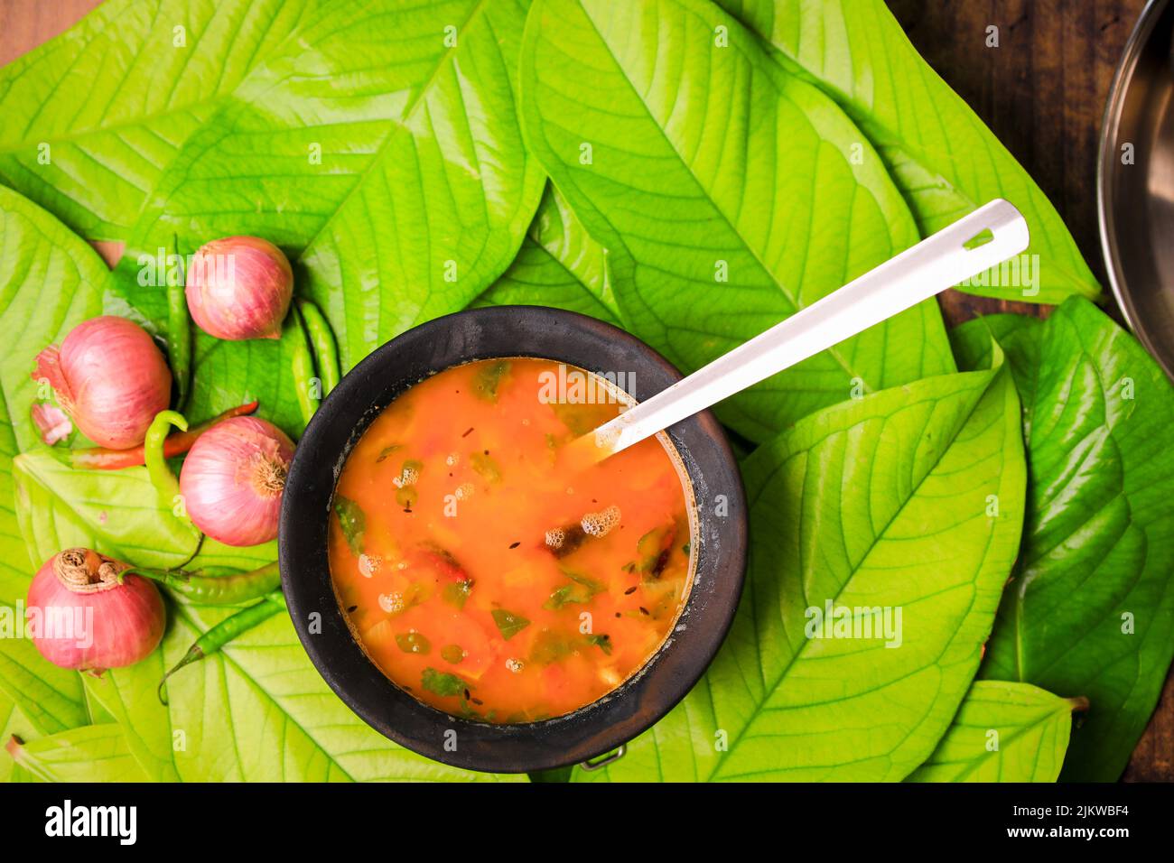 andhra famous rasam sambaar dish Stock Photo - Alamy