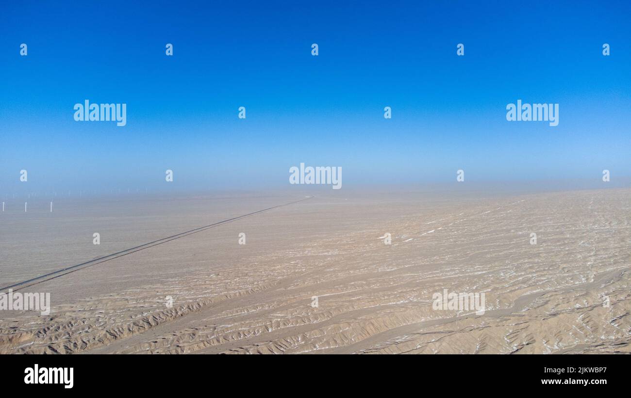 An aerial view of sand dunes with wave pattern Stock Photo - Alamy