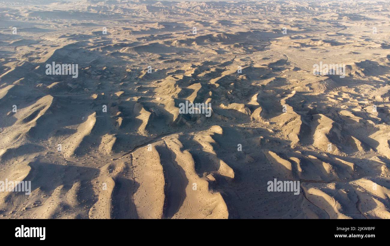 An aerial view of wind erosion terrain in Qinghai Stock Photo - Alamy