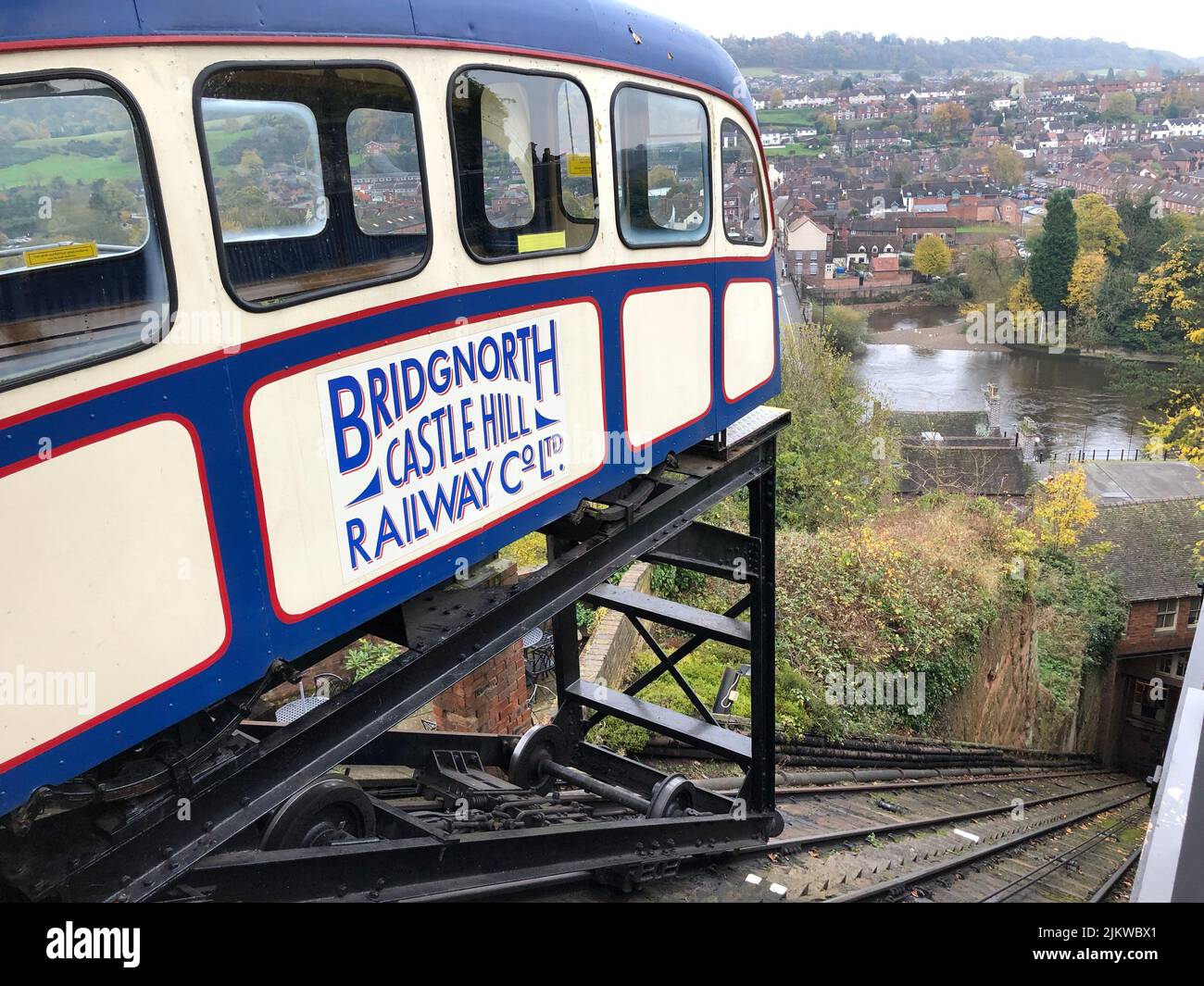 A picturesque view of the Bridgnorth Cliff Railway Top Station with ...