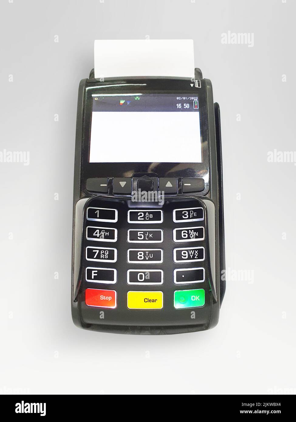 A POS terminal isolated on a white background Stock Photo - Alamy