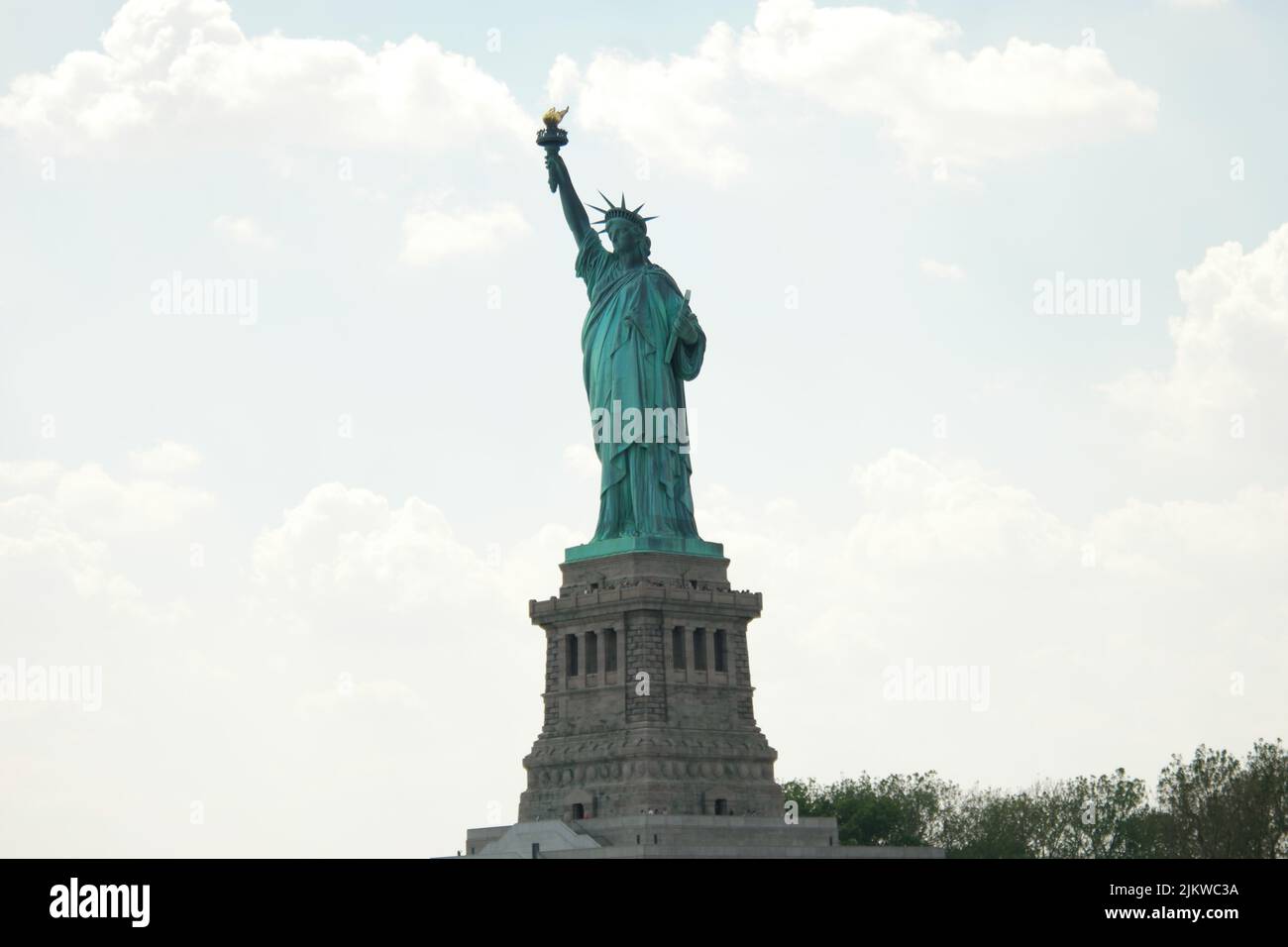 The prominent Statue of Libery on Ellis Island in New York City, the ...