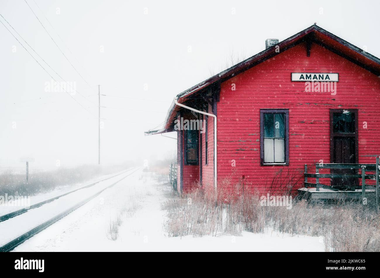 A red building of a train depot Stock Photo - Alamy