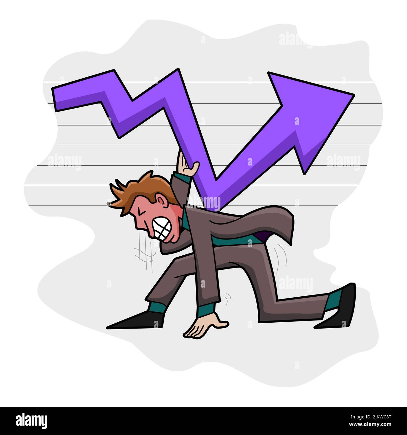 The cartoon character struggling to save the statistics Stock Vector ...