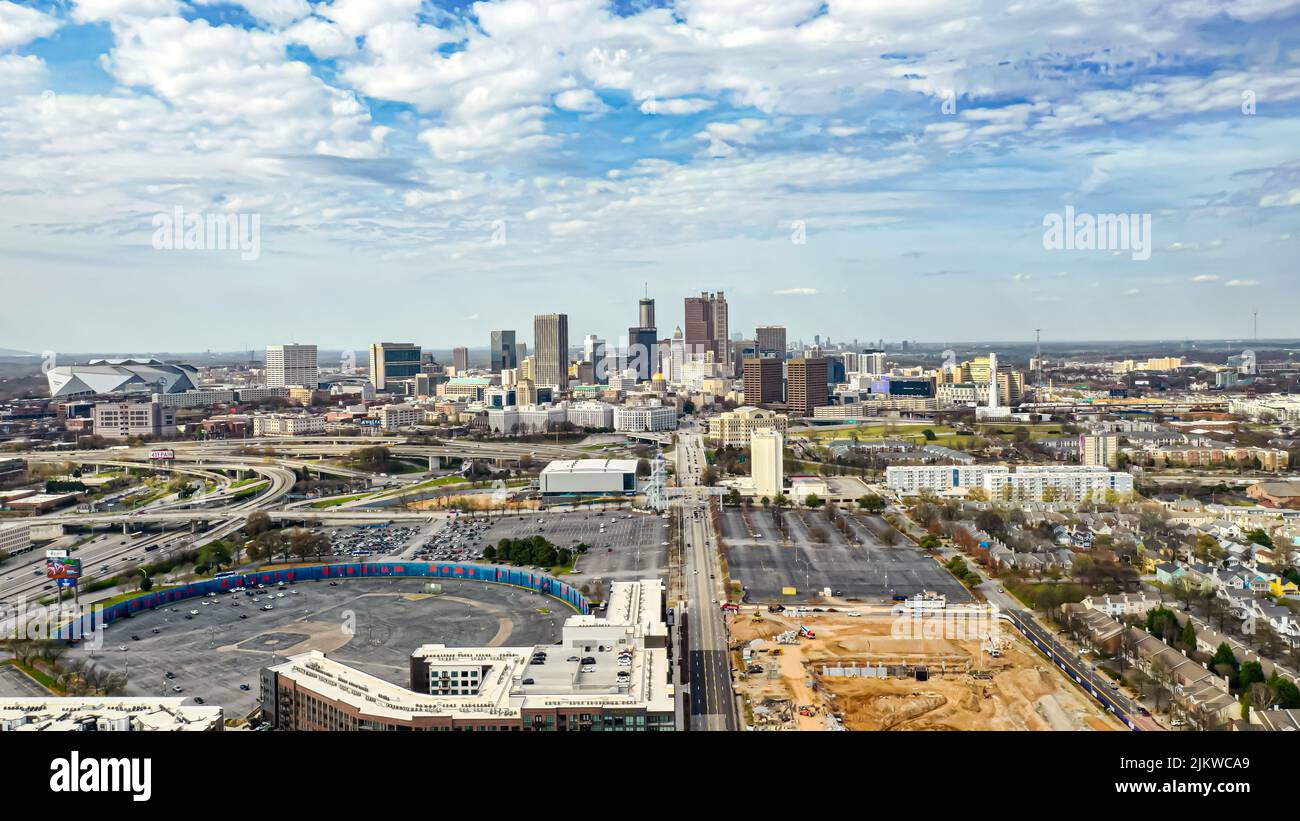 An aerial view of a cityscape in Atlanta city in the US Stock Photo - Alamy