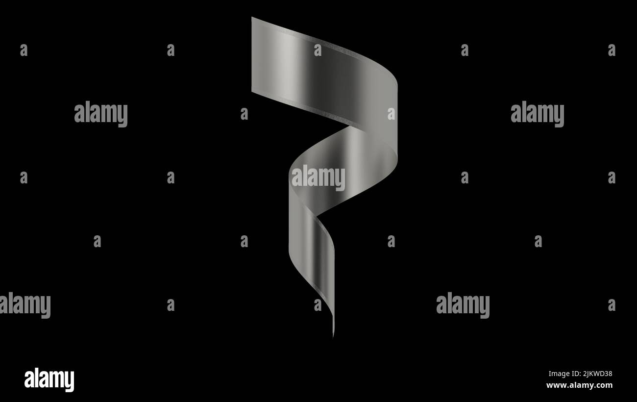 Curled golden silk ribbon with gold strips illustration 3d Stock Photo ...