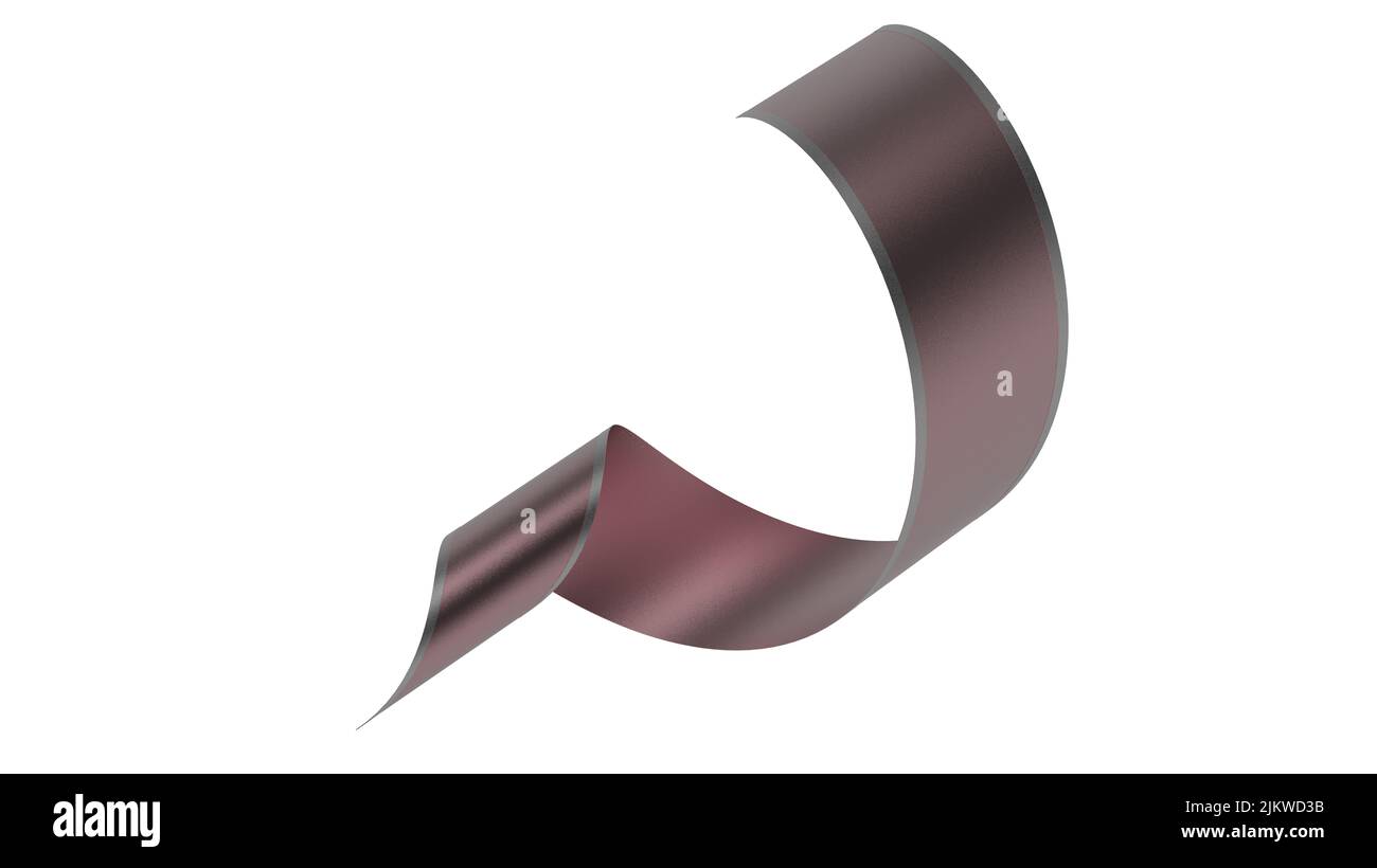 Curled golden silk ribbon with gold strips illustration 3d Stock Photo ...