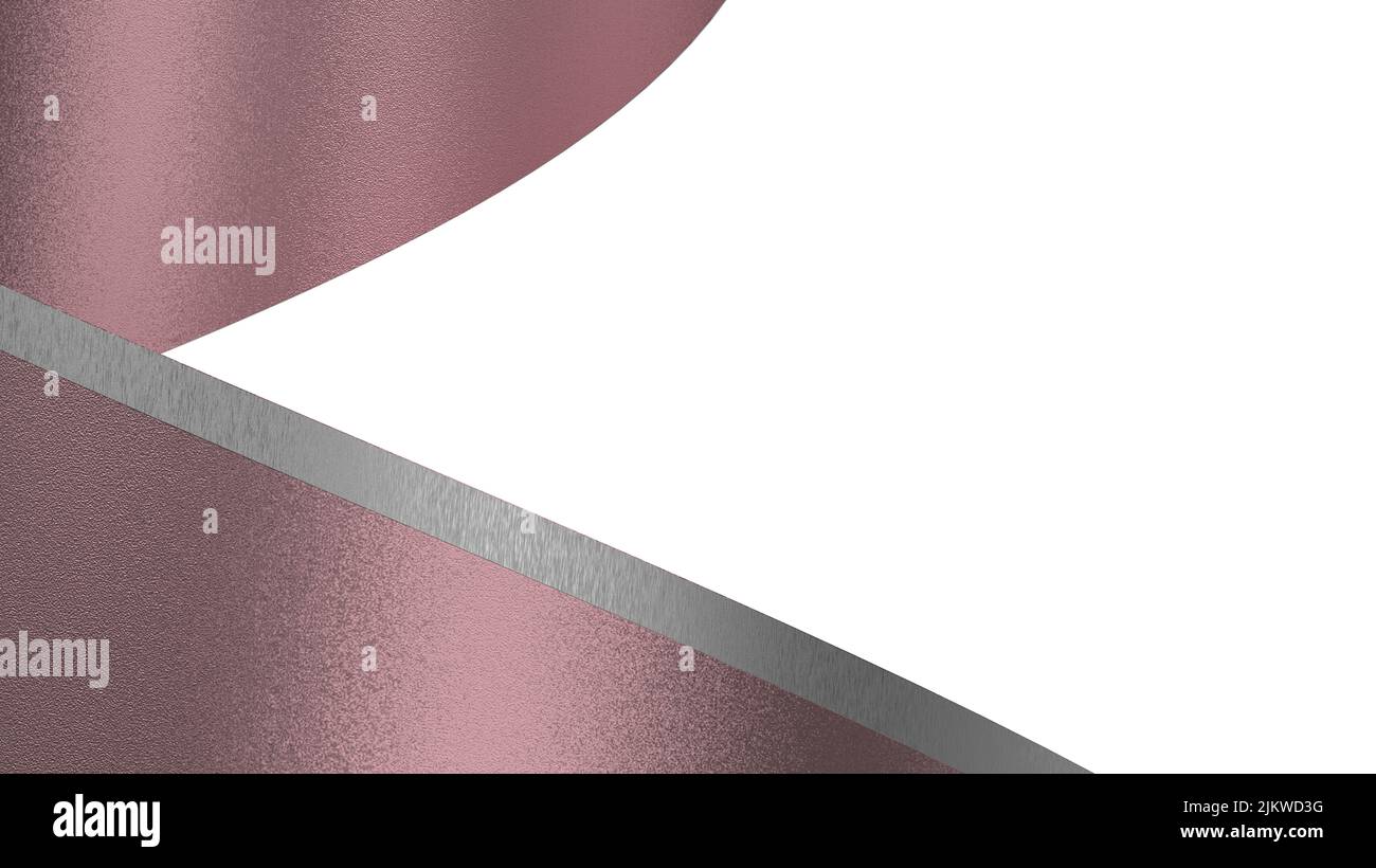 Curled golden silk ribbon with gold strips illustration 3d Stock Photo ...