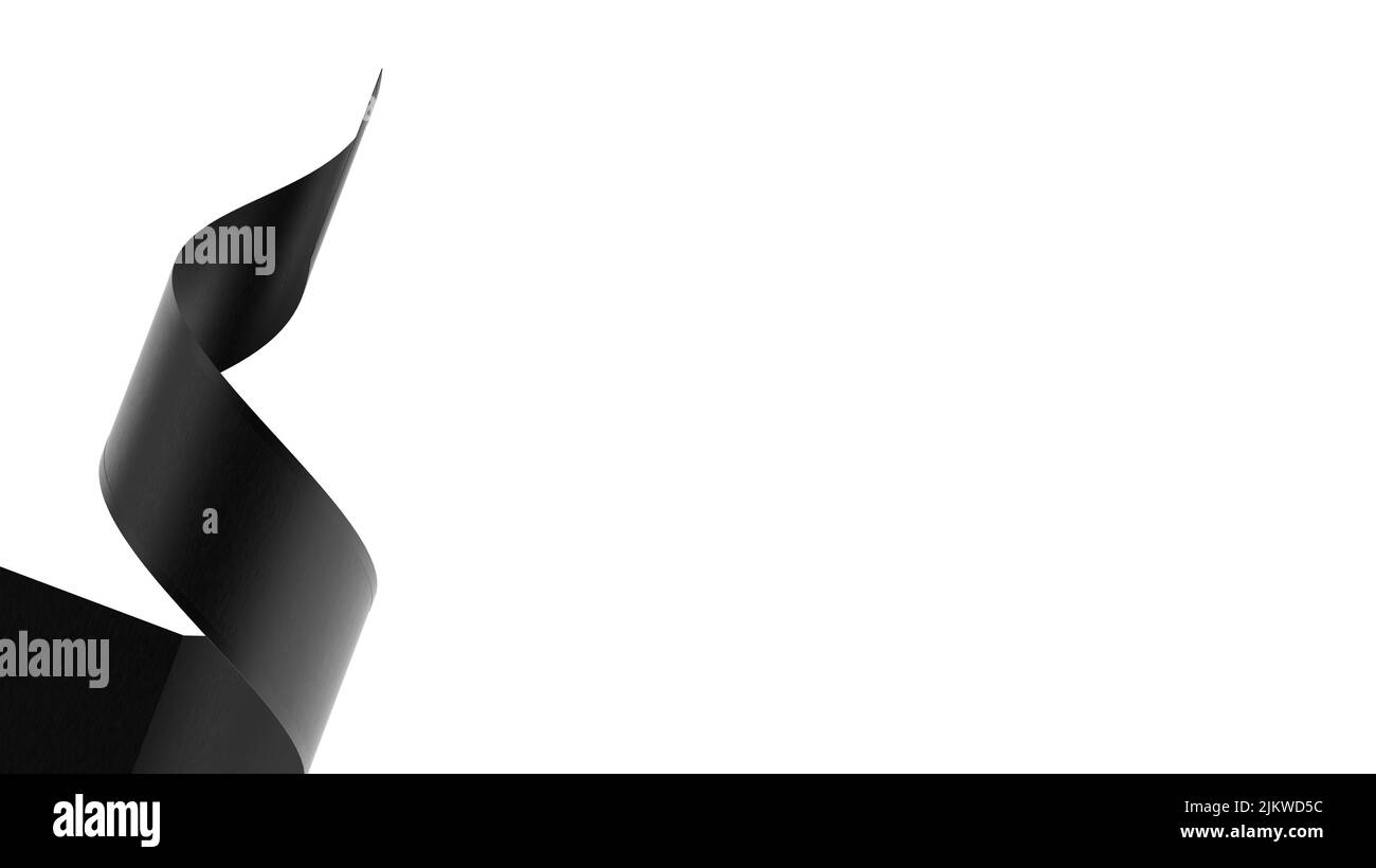 Curled golden silk ribbon with gold strips illustration 3d Stock Photo ...