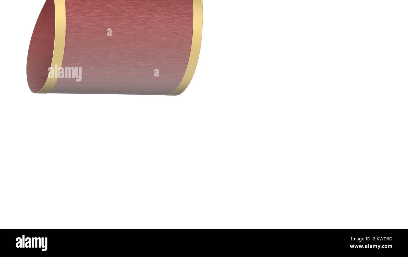 Curled golden silk ribbon with gold strips illustration 3d Stock Photo ...