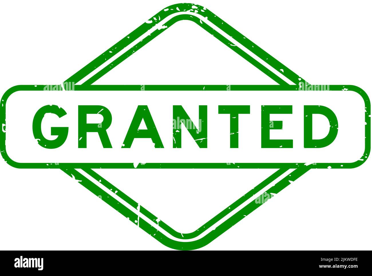 Grunge green granted word rubber seal stamp on white background Stock ...