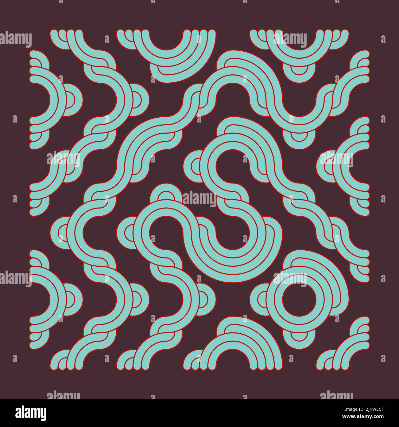 Random Color Rounded Truchet Tiling Illustration Stock Vector Image