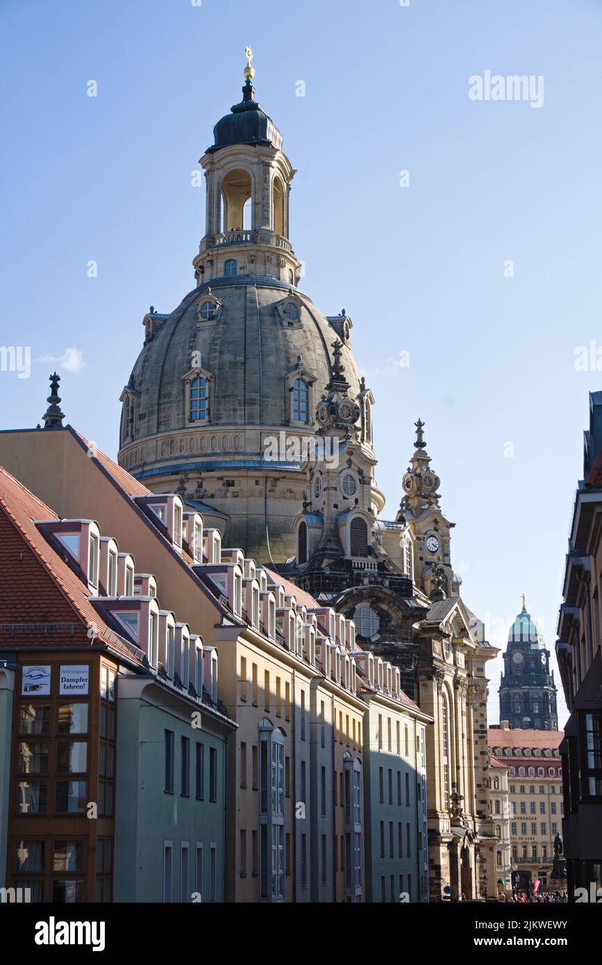 Dresden, Germany - April 15th 2022: Vertical view through shopping ...