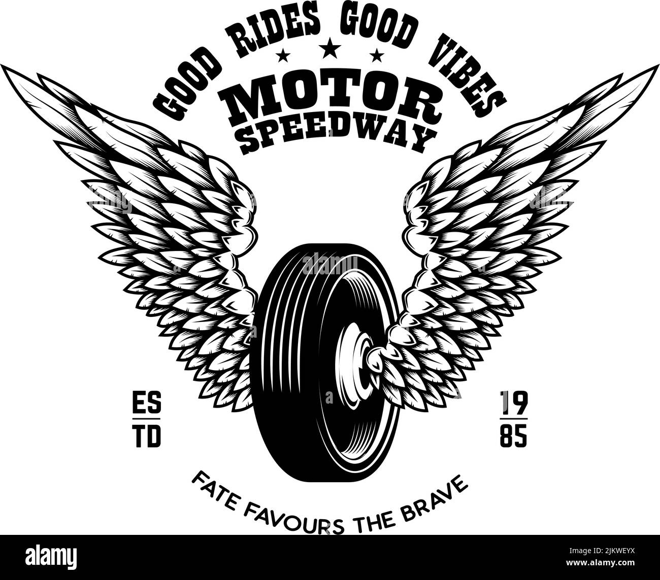 Winged wheel symbol Stock Vector Images - Alamy