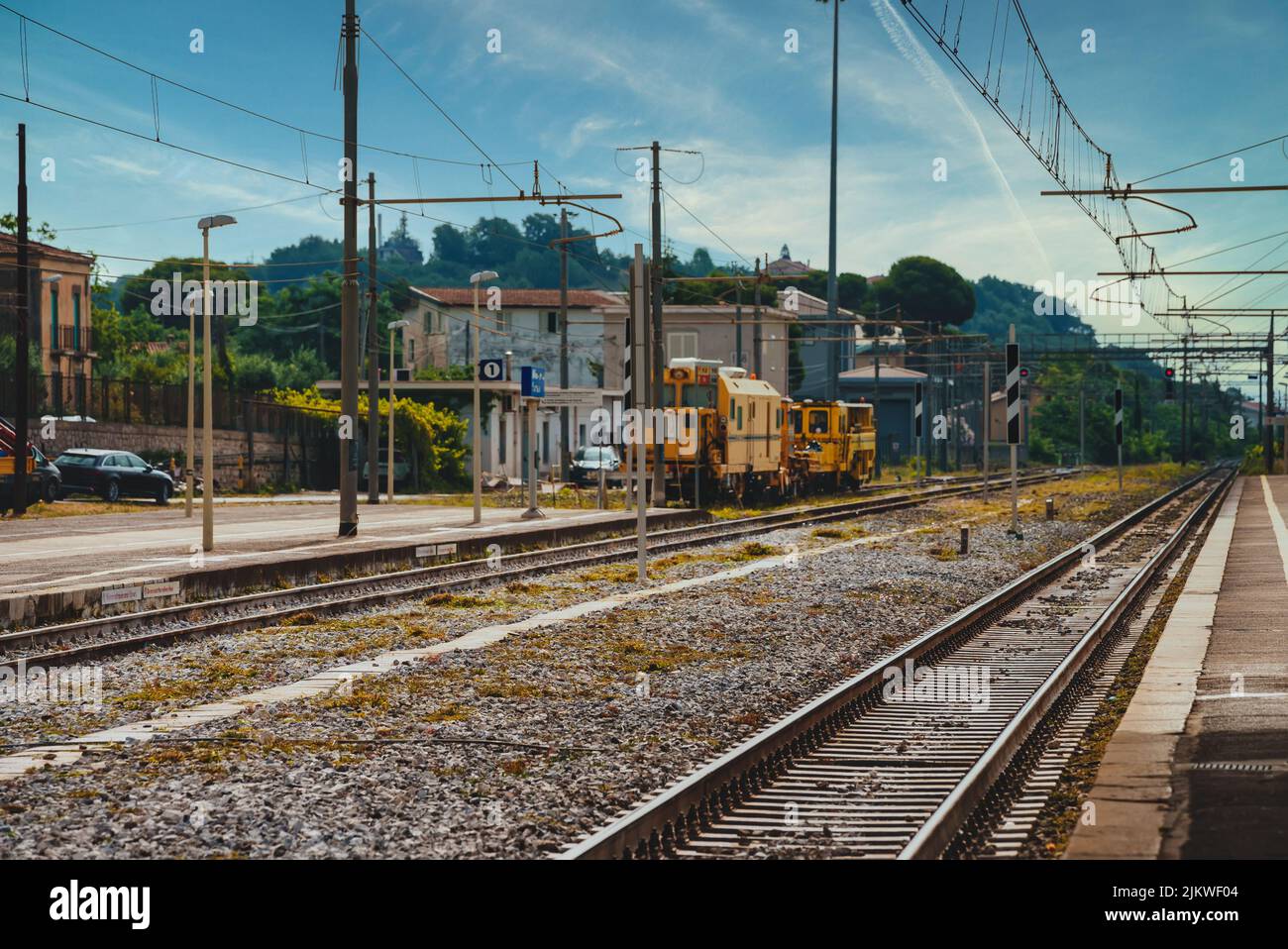 Typical rural train station in Italy Stock Photo - Alamy