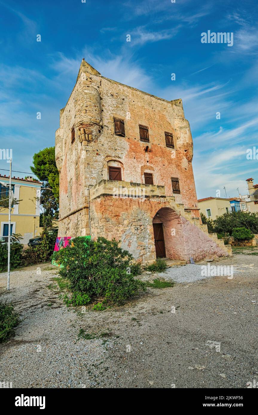 Markelos castle in Aegina Stock Photo - Alamy
