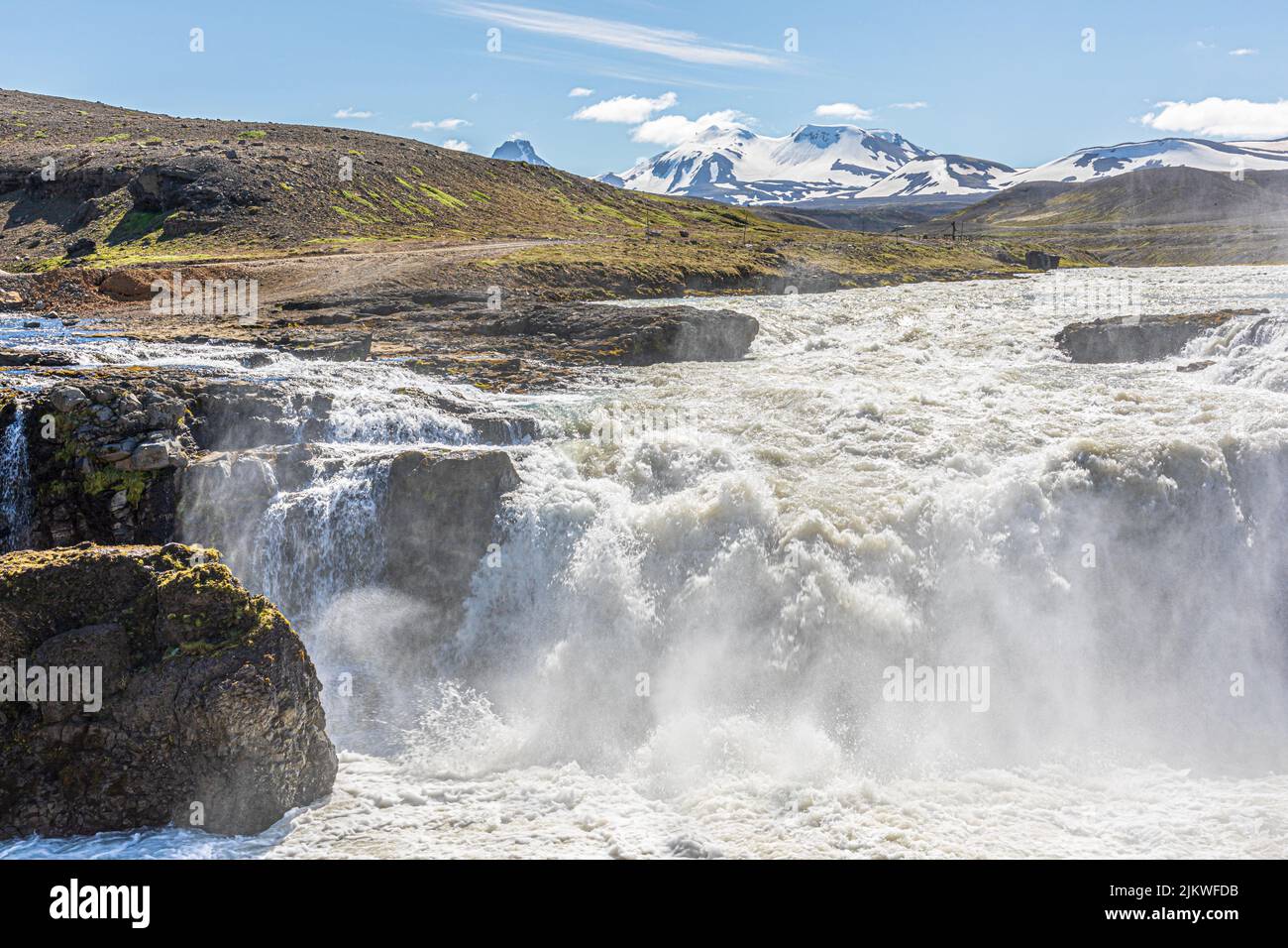 Beautiful clean waterfall on the Iceland in J Stock Photo - Alamy