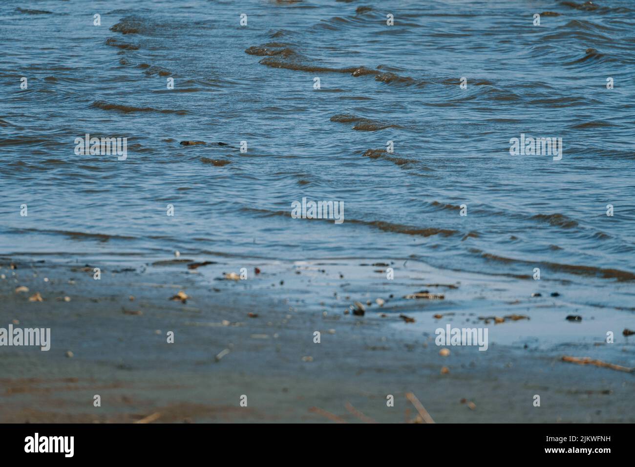 A selective focus shot of blue ocean waves on a beach - great for ...