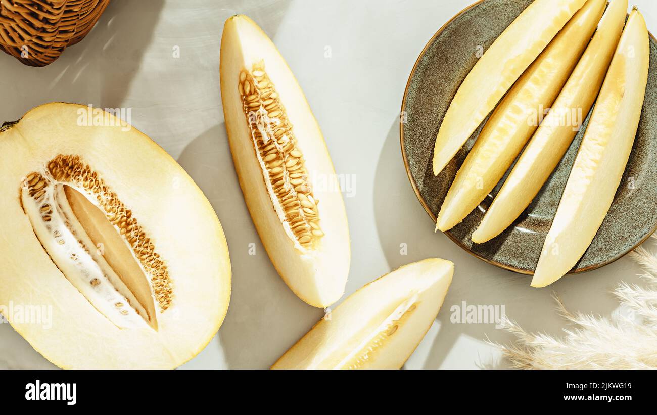 The sliced melon hi-res stock photography and images - Alamy