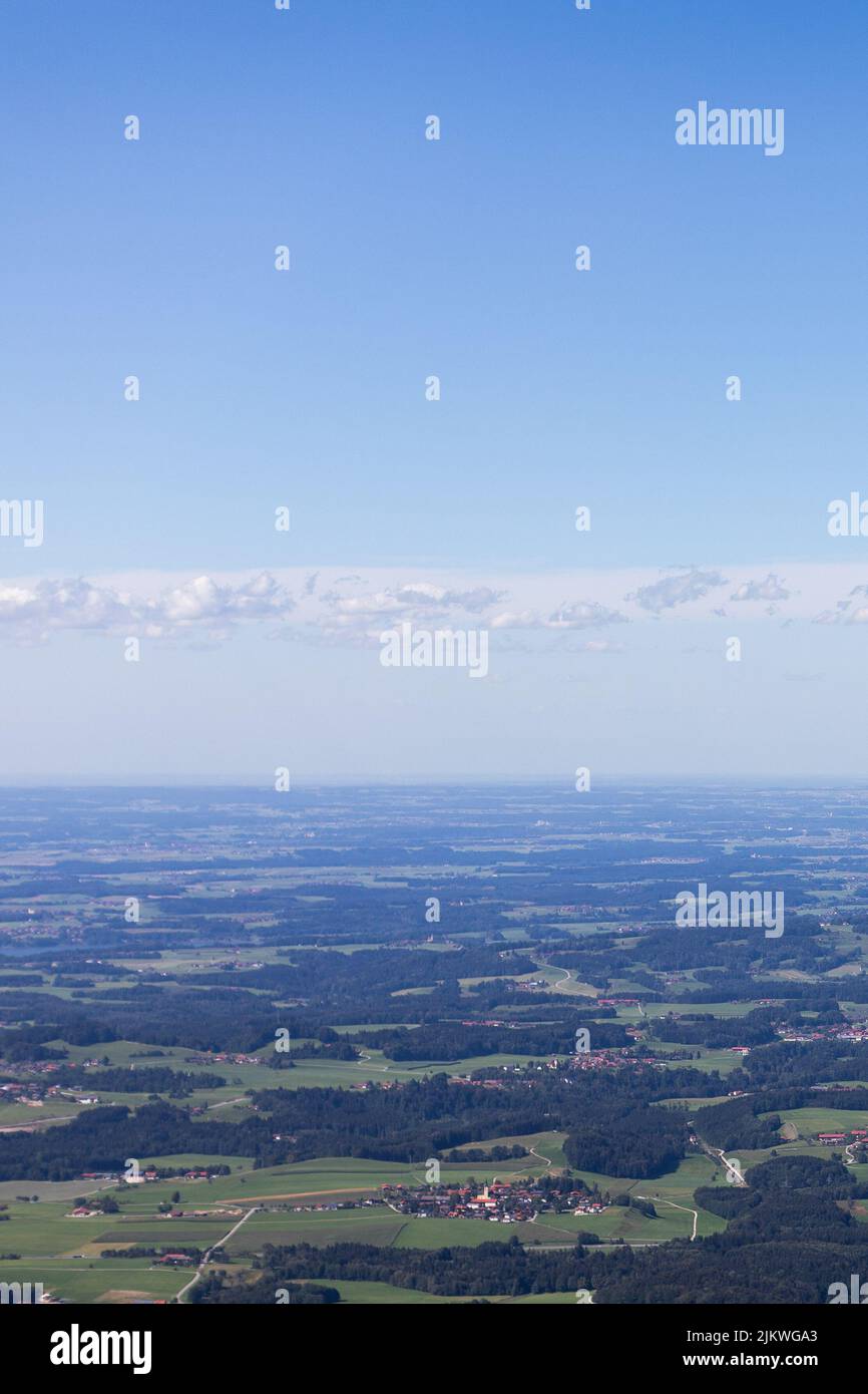 A vertical aerial view of a landscape in the daytime Stock Photo - Alamy