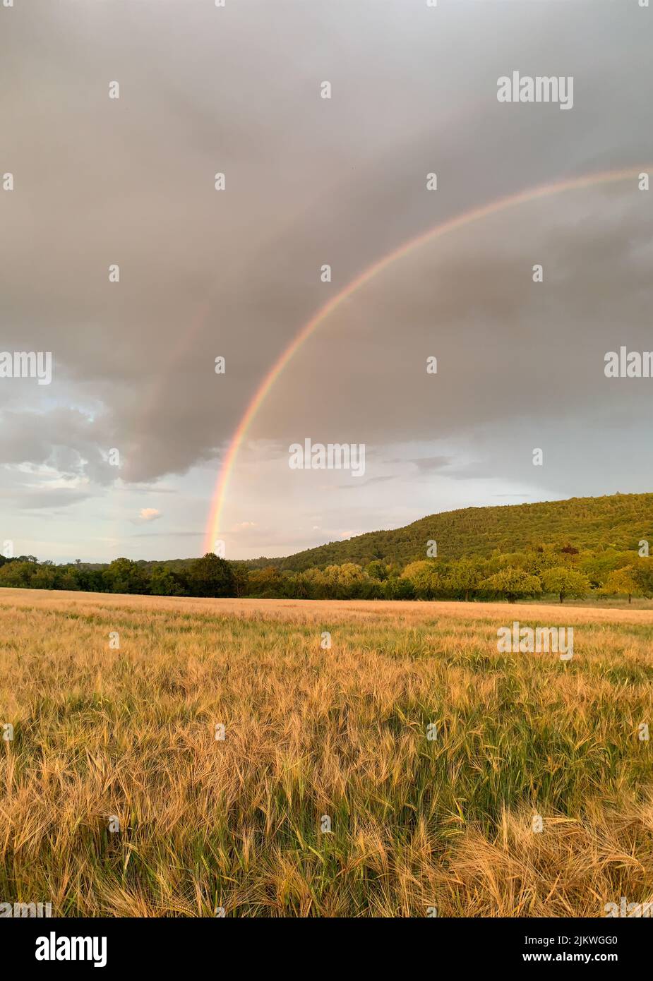 Double rainbow rural landscape vertical hi-res stock photography and ...