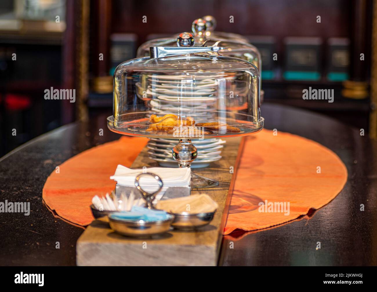 Delicious Italian pastries on display in a bar in Turin, Italy Stock ...