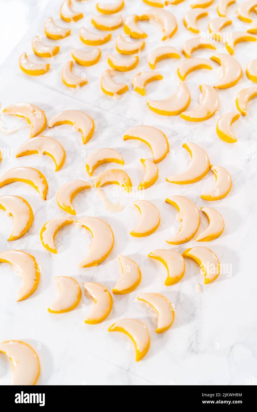 Lemon Wedge Cookies Stock Photo - Alamy