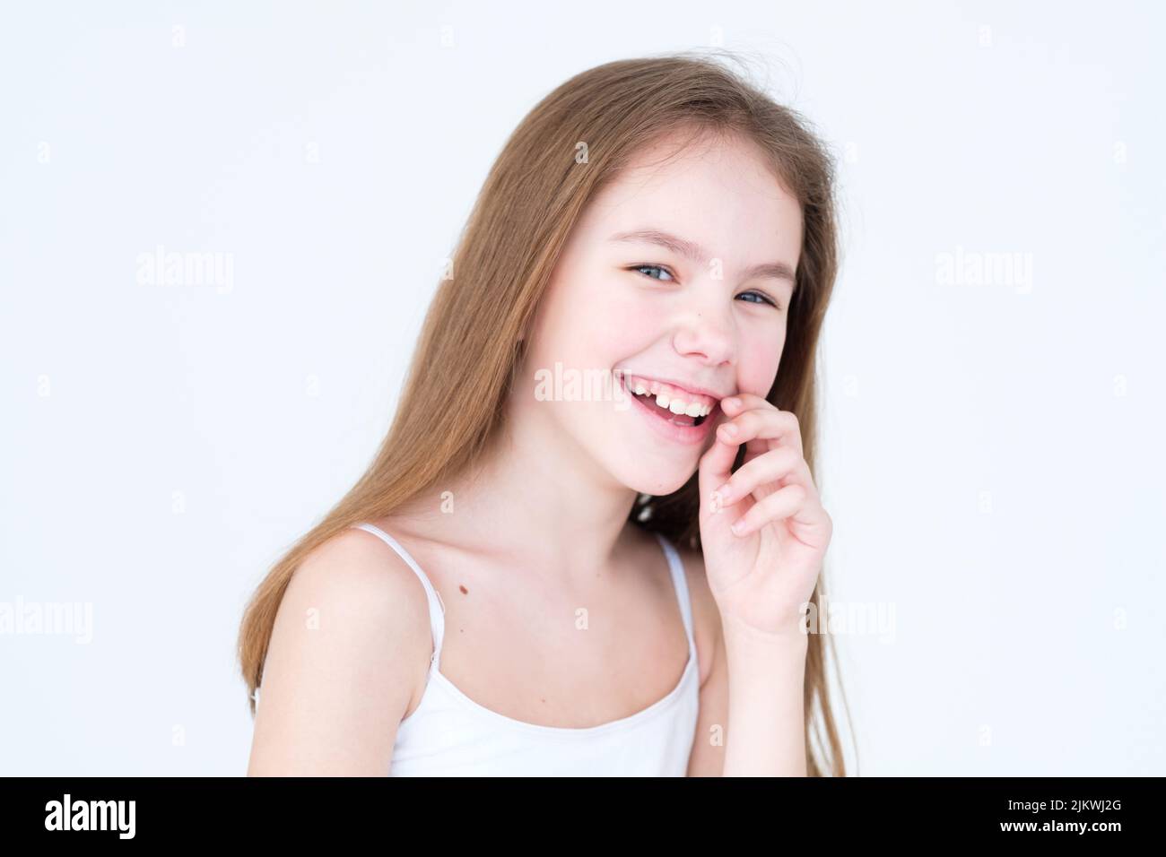 emotion happy child playful frolic smile girl Stock Photo - Alamy