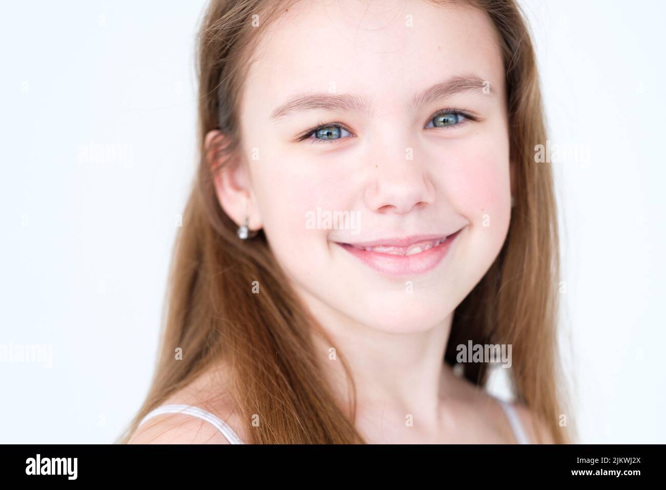 emotion happy delighted smiling child girl mood Stock Photo - Alamy