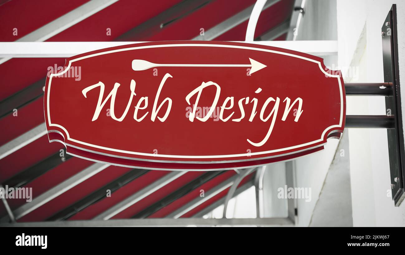 Street Sign the Direction Way to Web Design Stock Photo - Alamy