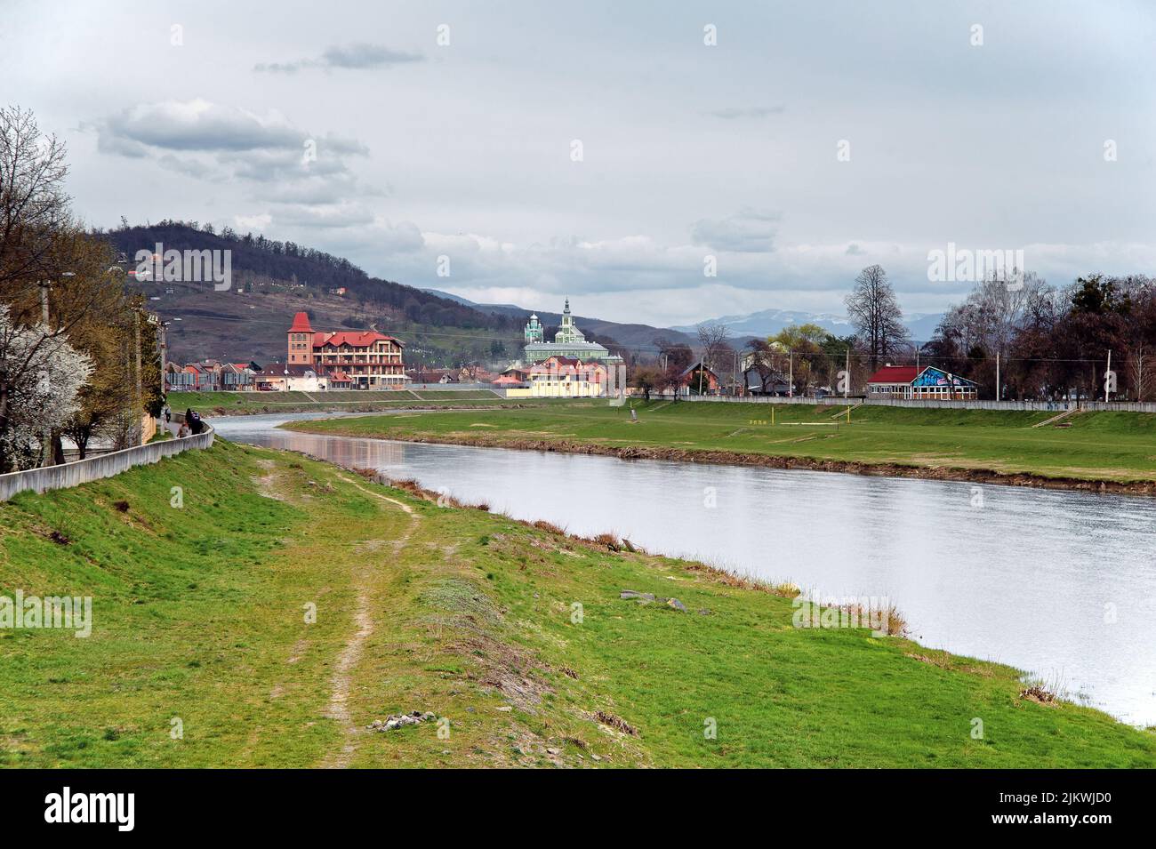 The view to Latorica river in Mukacheve town, Ukraine Stock Photo - Alamy