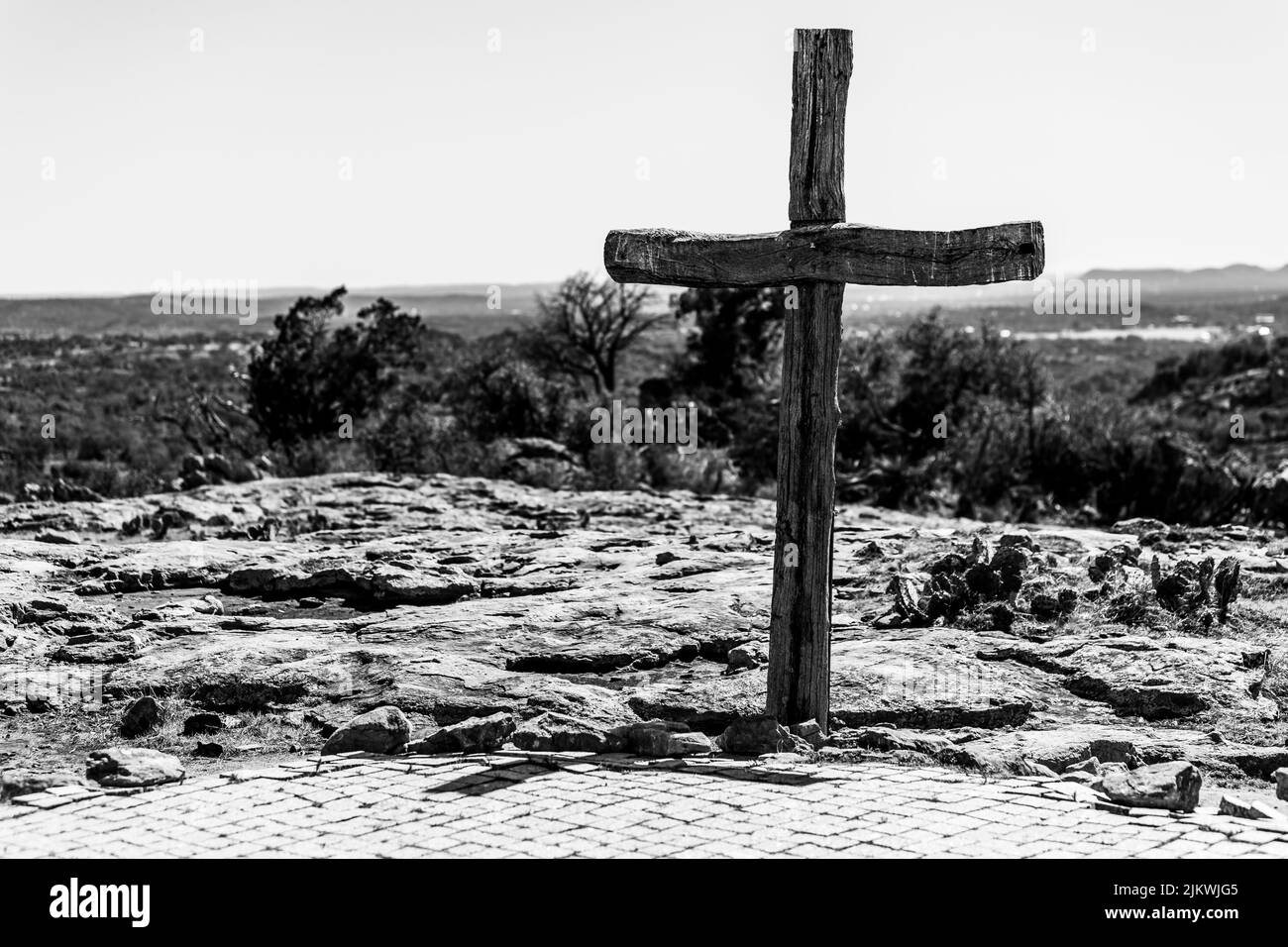 Cross overlooking Texas Hill Country Stock Photo - Alamy