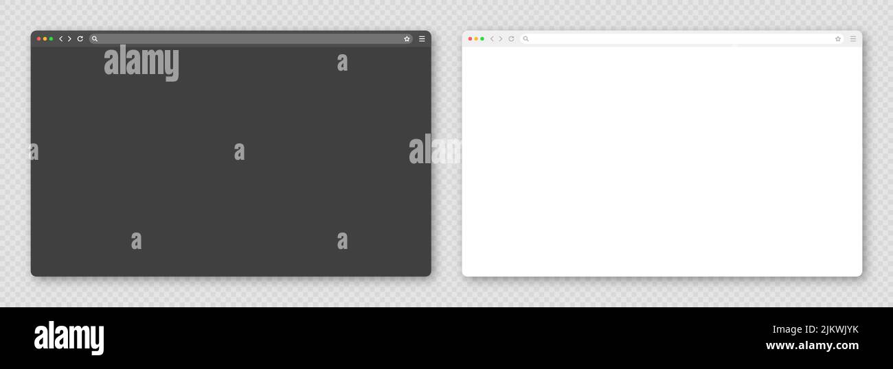 Blank web browser window with toolbar and search field. Modern website ...