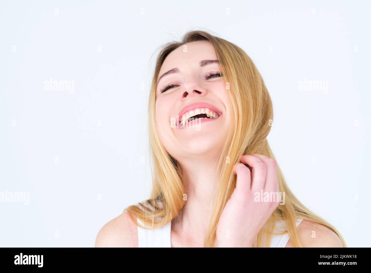 emotion face happy joyful girl beaming smile Stock Photo - Alamy