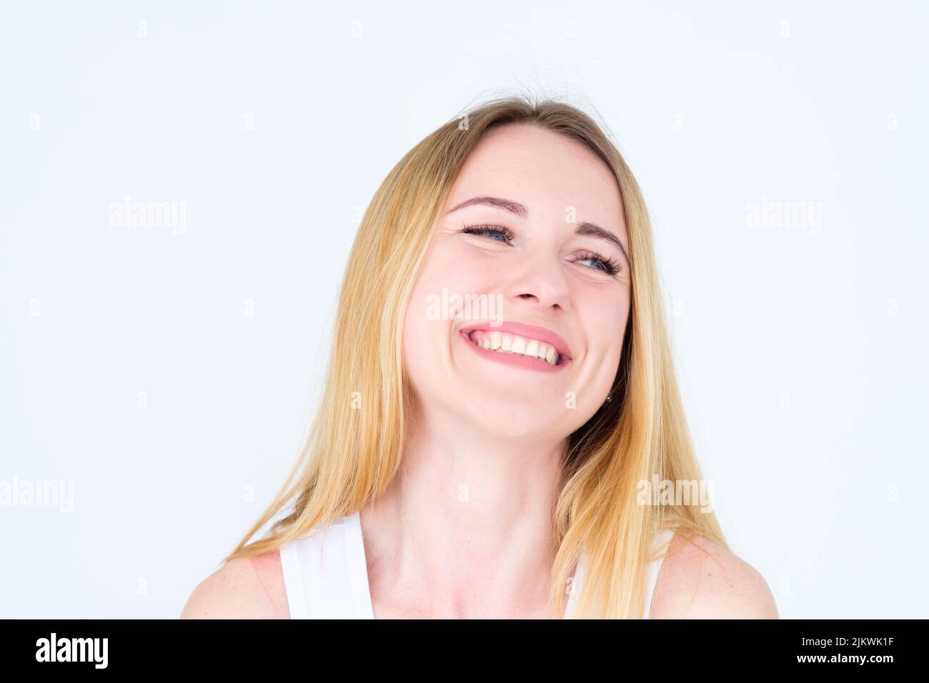 emotion face happy joy thrilled girl beaming smile Stock Photo - Alamy