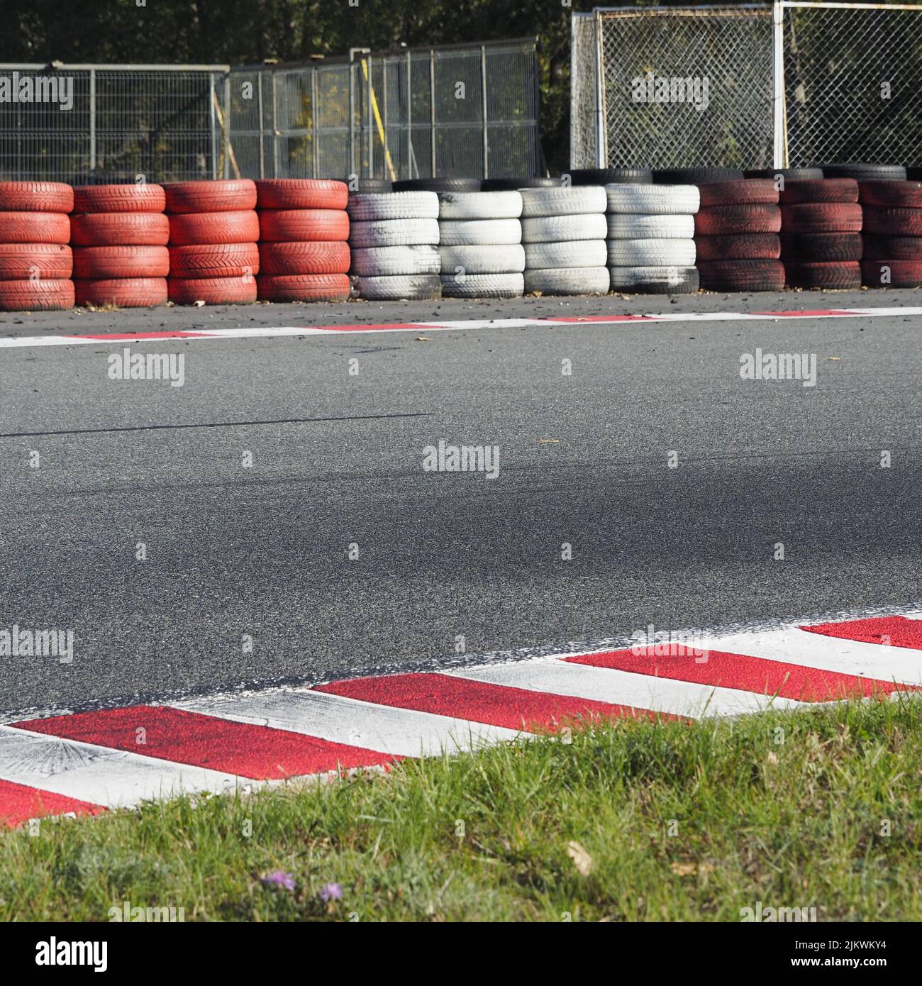 racing track with tyres Stock Photo - Alamy