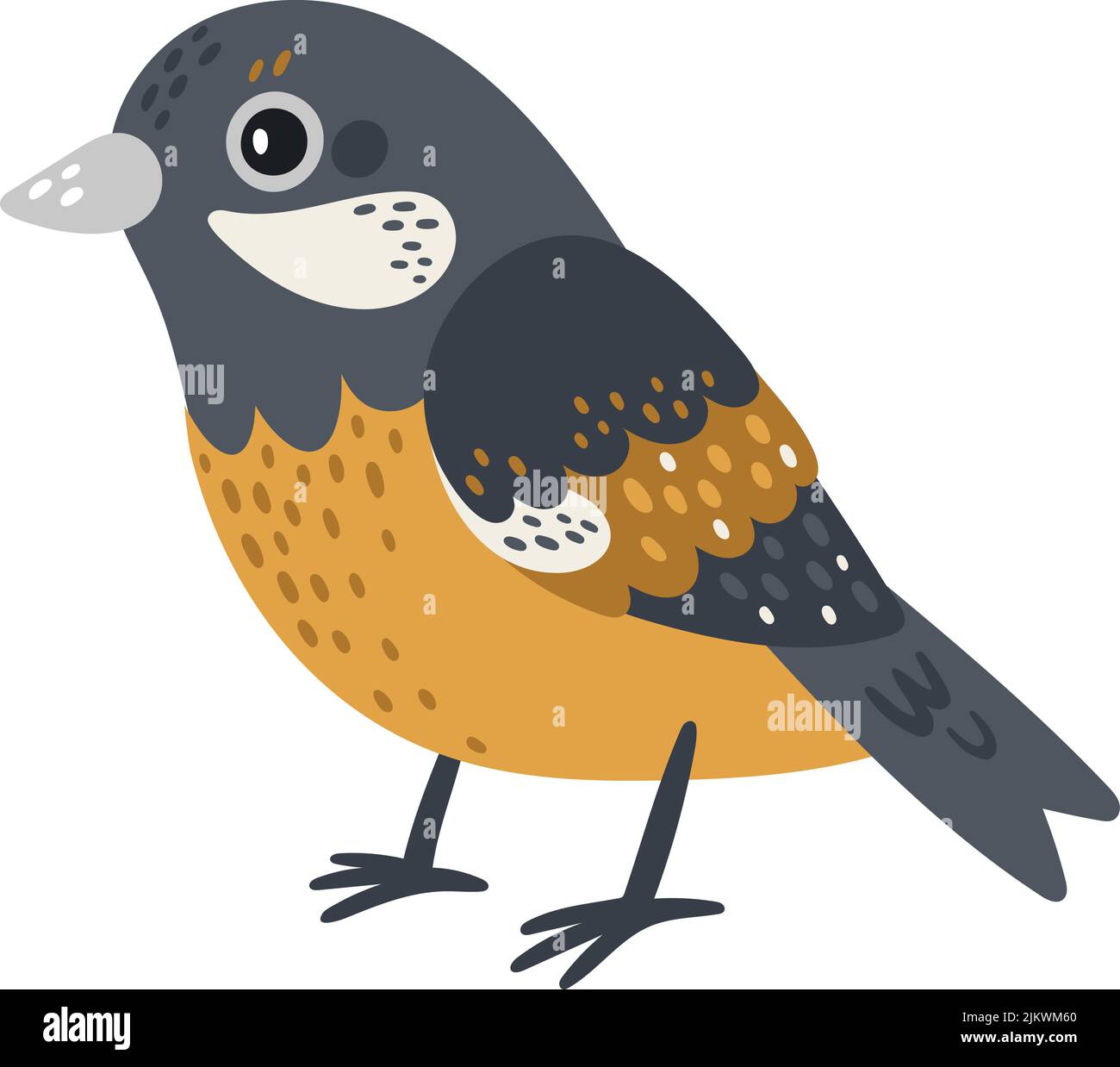 Great tit. Cute yellow winter bird character Stock Vector Image & Art ...