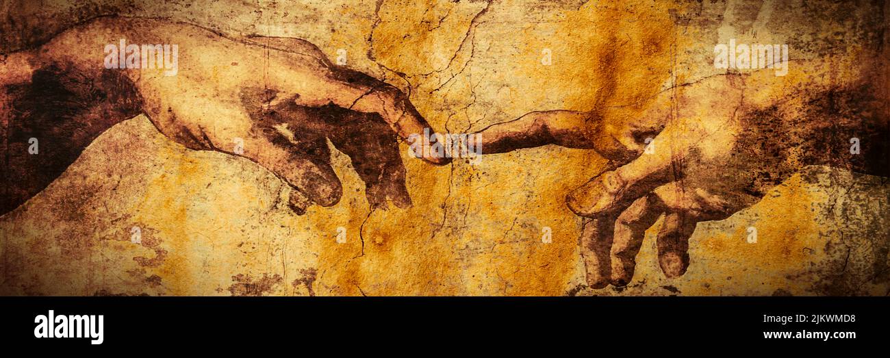 A closeup of an ancient painting of hands Stock Photo - Alamy