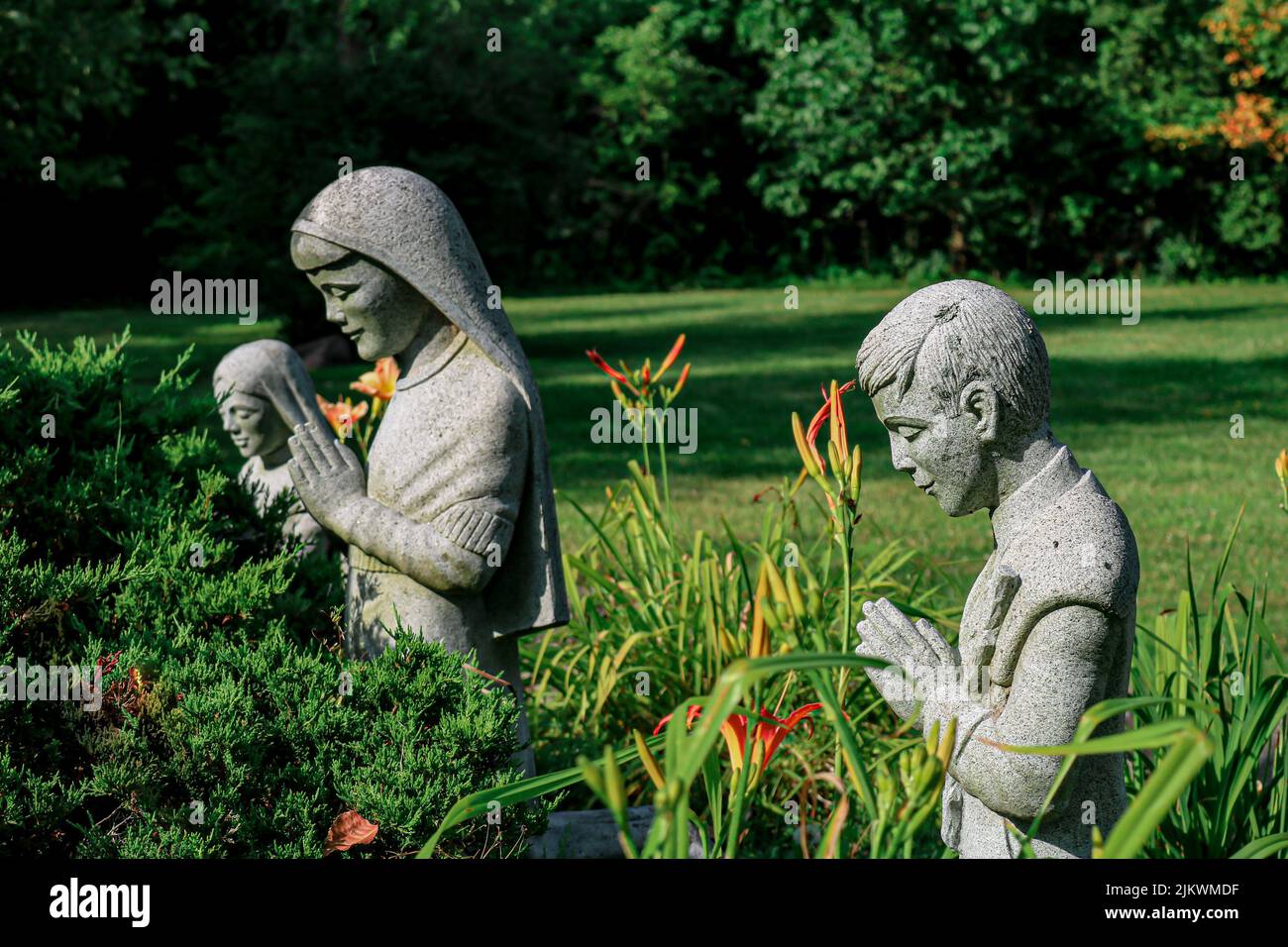 The three little shepherds praying to the lady of Fatima in the USA ...