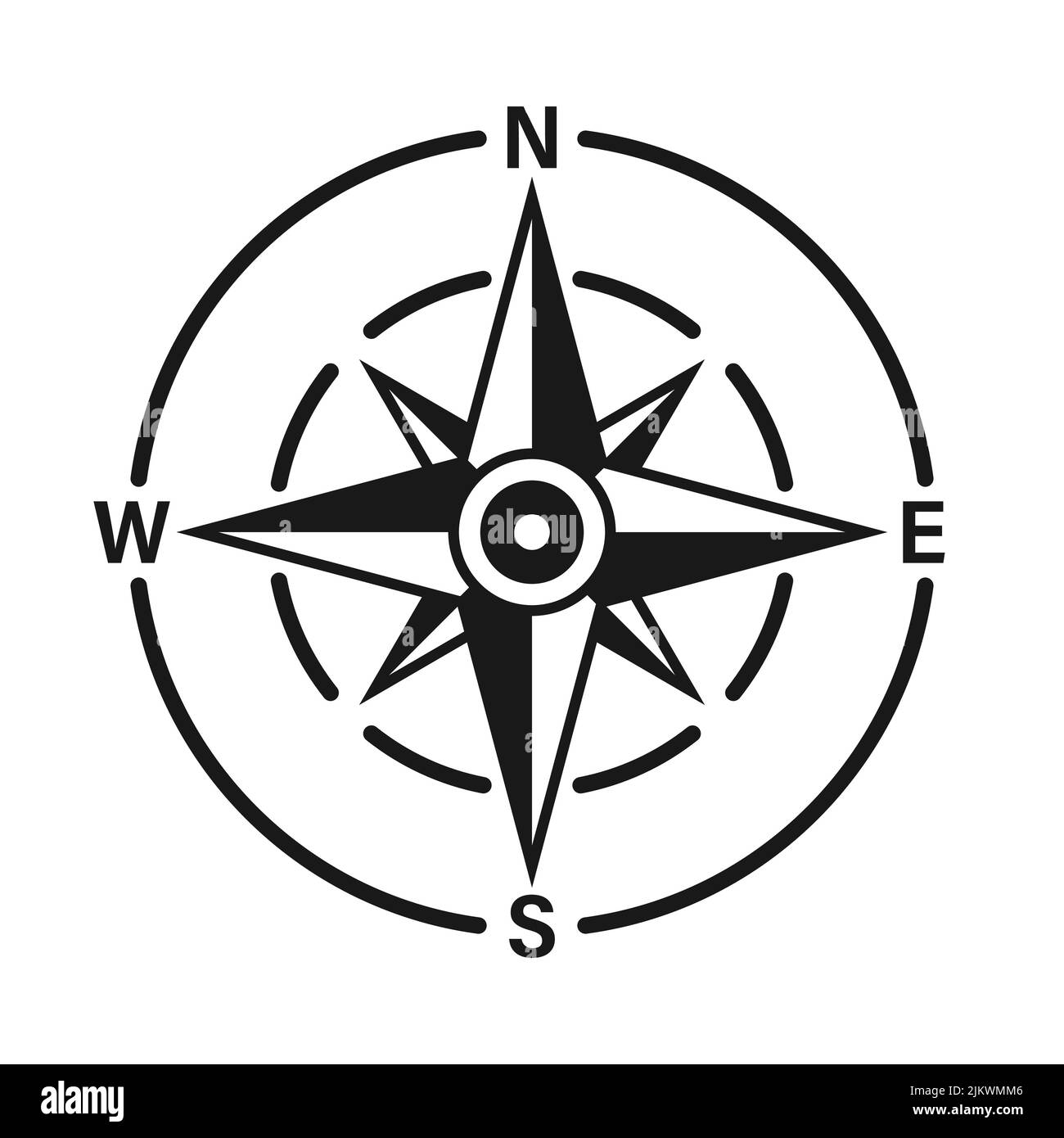 Vintage marine wind rose, nautical chart. Monochrome navigational ...