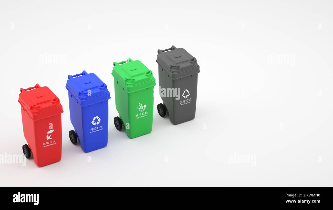 Environmental protection waste classification trash can background ...