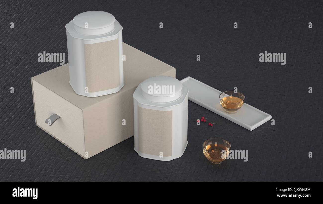 A closeup shot of coffee containers on dark background Stock Photo - Alamy